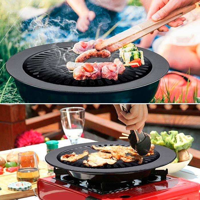 GrillPan, ένα τηγάνι γκριλ που μπορεί να χρησιμοποιηθεί έξω ή μέσα ...
