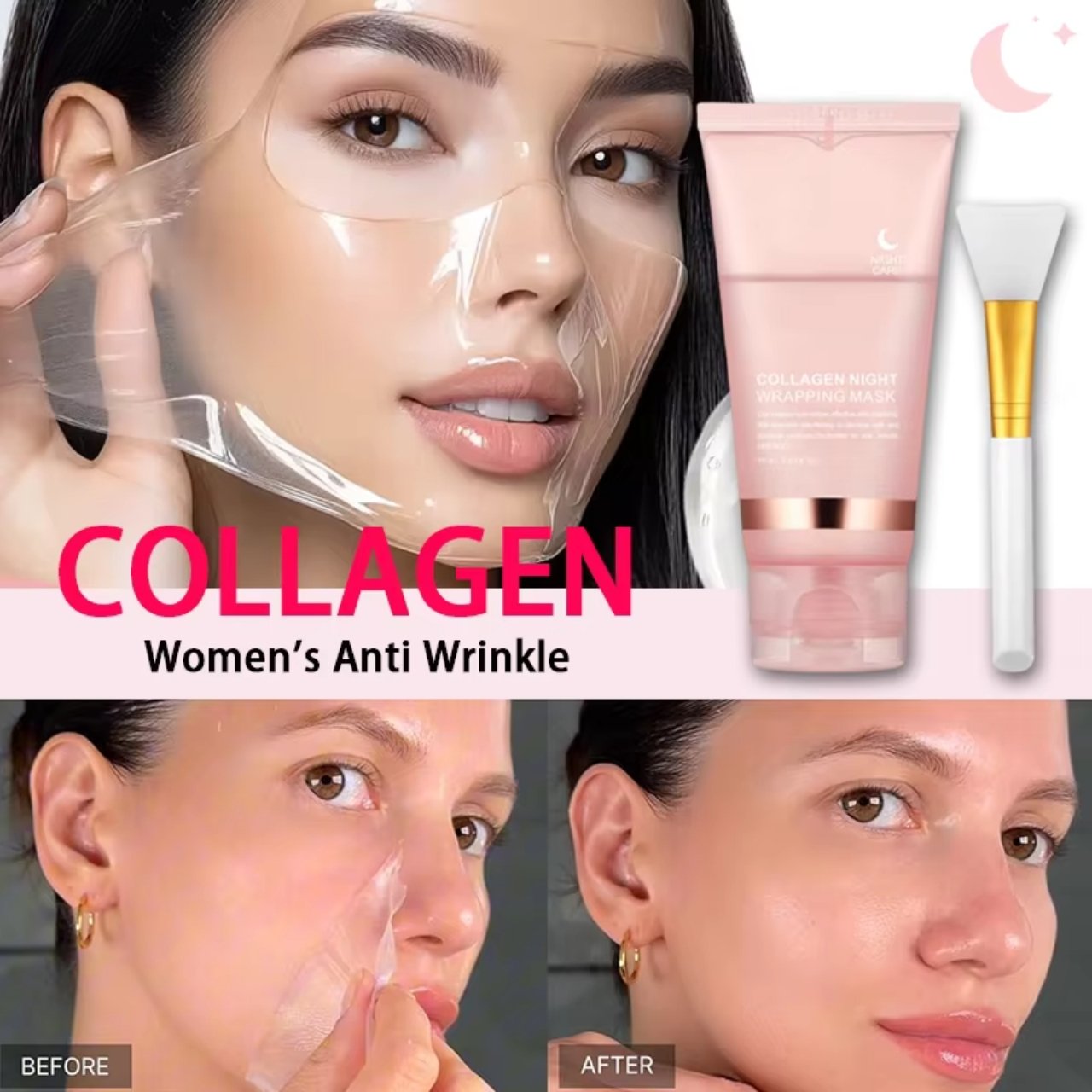 CollagenMask, κολλαγονική νυχτερινή μάσκα προσώπου με peel-off effect ...